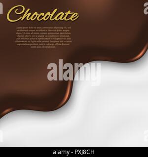 liquid chocolate background, template for banner design Stock Vector ...