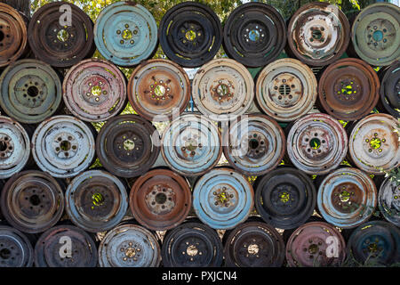 wall of automotive rims Stock Photo - Alamy