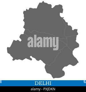 Delhi High quality map. Vector illustration Stock Vector Image & Art ...