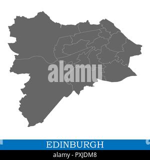 simple outline map of the Scotland capital Edinburgh Stock Vector Image ...