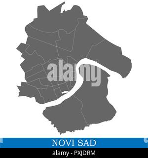 Novi Sad Serbia City Map in Black and White Color in Retro Style ...