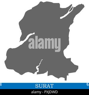 Abstract Surat City Map - Illustration as EPS 10 File Stock Vector ...