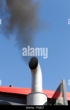 Diesel black smoke engine tractor pulling Stock Photo: 19266412 - Alamy