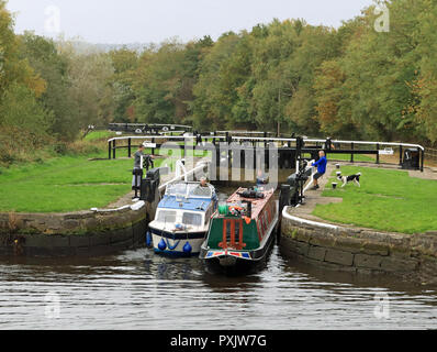 small narrow boat in dry dock , shepley bridge marina mirfield west ...