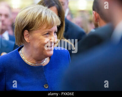 Dieburg, Germany. 23rd Oct, 2018. Chancellor Angela Merkel (CDU) speaks ...