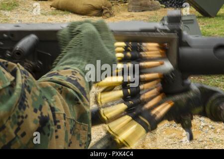 Fifty-caliber machine gun rounds are set to be fired in case of an ...