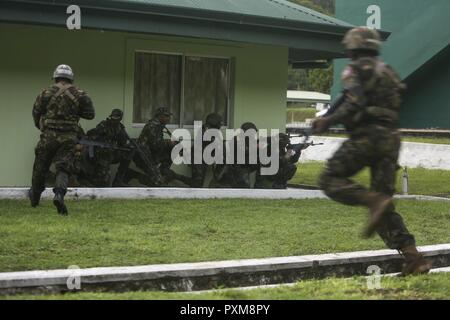 Trinidad and Tobago Defence Forces make a raid on a simulated enemy as ...