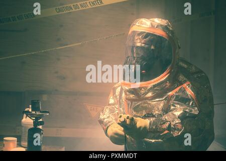 A U.S. Marine with Headquarters Company, Chemical Biological Incident ...