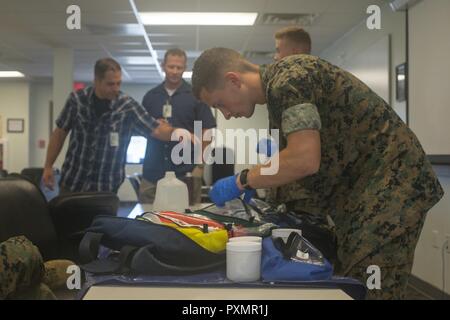 A U.S. Marine with Headquarters Company, Chemical Biological Incident ...