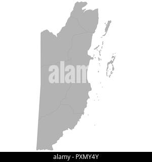 Isolated colored map of Belize with borders of the regions Stock Vector ...