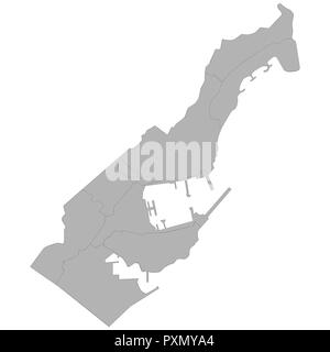 High quality map of Monaco with borders of the regions Stock Vector ...