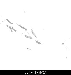 Map of Solomon Islands with regions. Just a simple country border map ...