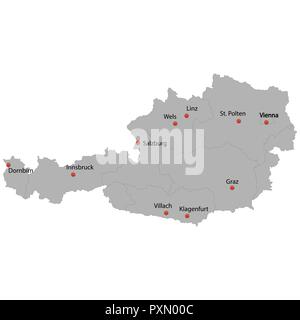 Vector map Vienna district detailed plan of the city, districts and ...