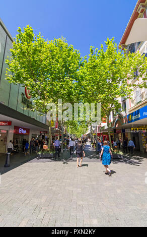 Hay Street Mall shopping precinct in the city centre of Perth, Western ...