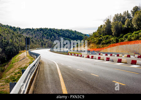 New built road between Grosseto and Siena in Tuscany, Italy in late ...