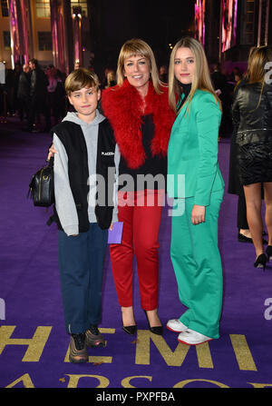Fay Ripley and her children attending the Bohemian Rhapsody world ...
