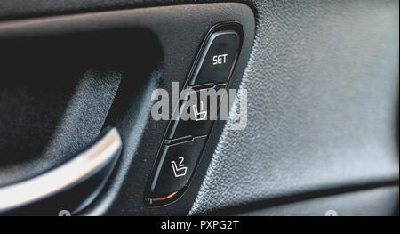 Car Door Lock and Seats Adjustment Memory Closeup Photo. Modern ...