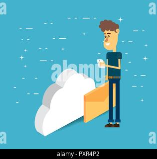 cloud storage cartoon Stock Vector Image & Art - Alamy