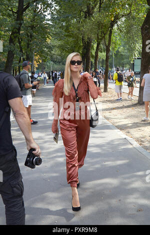 MILAN, ITALY - SEPTEMBER 22, 2018: Animal rights activists, antifur ...