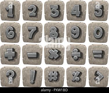 Font design for numbers and math signs illustration Stock Vector Image ...