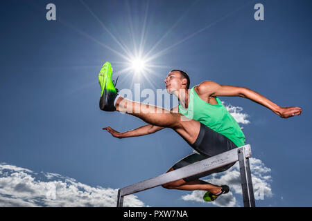 crossing hurdles male runner athletics black silhouette Stock Vector ...