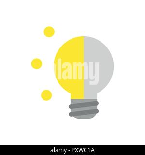 Vector icon concept of grey light bulb idea with red sales bar chart ...