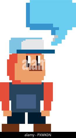 Crying baby pixel art. 8 bit Little child cry. vector illustration ...