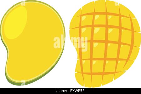 Mango cut in half, two halves Stock Vector Image & Art - Alamy