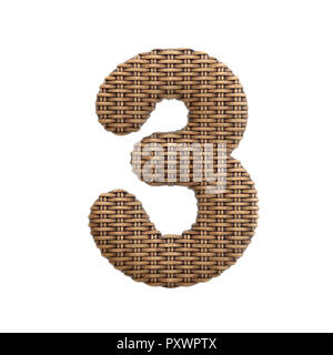 Wicker number 2. 3d rattan digit isolated on white background. Perfect ...