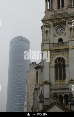 The Torre Iberdrola in Bilbao, Spain, is a modern skyscraper known for ...