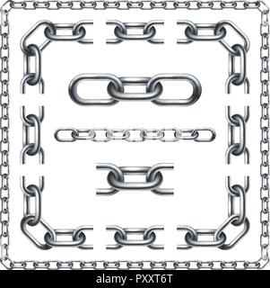 Seamless chain pattern. Silver metallic chain texture. vector ...