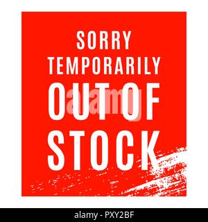 Sorry temporarily out of stock sign Stock Vector Image & Art - Alamy