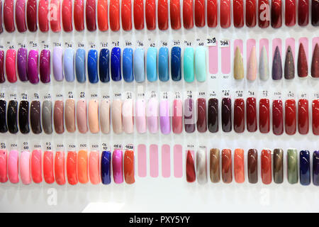 Nail lac color. Color palette of a nail lac Stock Photo - Alamy