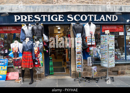 exterior view of souvenir shops on Royal Mile Edinburgh Scotland Stock ...