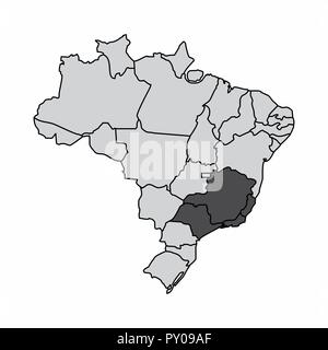 brazil southeast region map Stock Vector Image & Art - Alamy