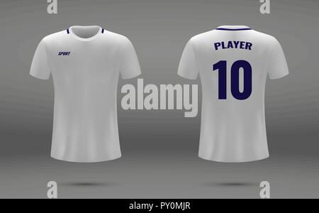 Realistic soccer shirt Tottenham Hotspur, jersey template for football ...
