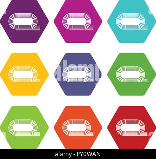 Stadium icon set color hexahedron Stock Vector Image & Art - Alamy