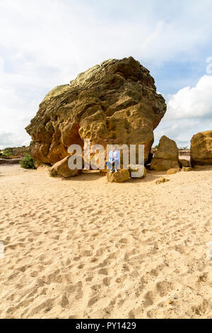 Agglestone Rock, Devil's Anvil, Studland, Dorset, England Stock Photo ...