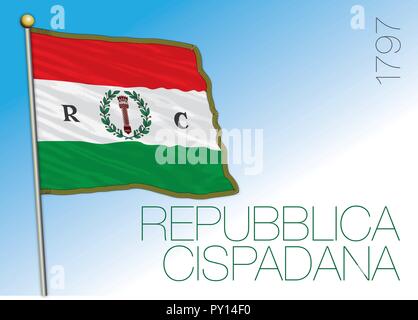 Cispadana Republic historical flag, Italy, vector illustration Stock ...