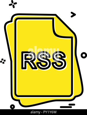 RSS file type icon design vector Stock Vector Image & Art - Alamy