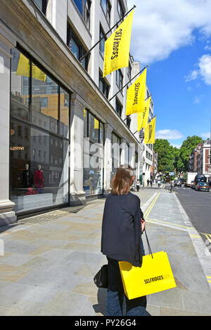 Selfridges department store yellow banners above Duke Street annex ...