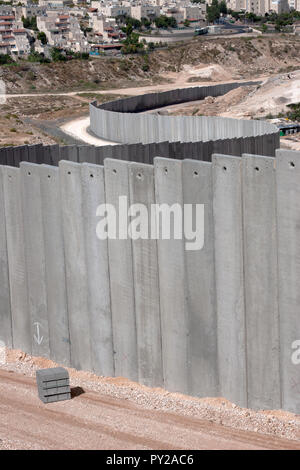 The West Bank separation barrier built by Israel through the ...