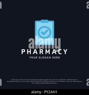 Pharmacy logo design with typography and dark background vector Stock Vector Image & Art - Alamy