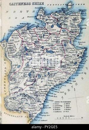 The Caithness Shire Civil Parish map shows the geographical boundaries ...
