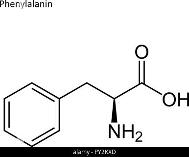 Phenylalanine is an amino acid. Chemical molecular formula ...