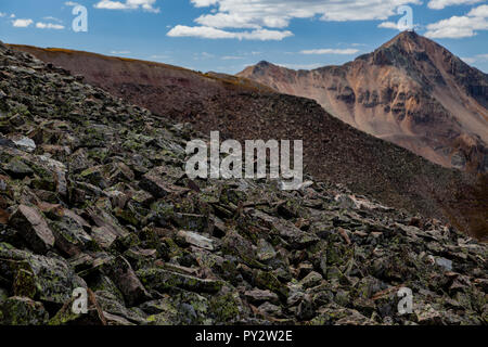 A scree slope (Talus) comprised of various sized of sedimentary rocks ...