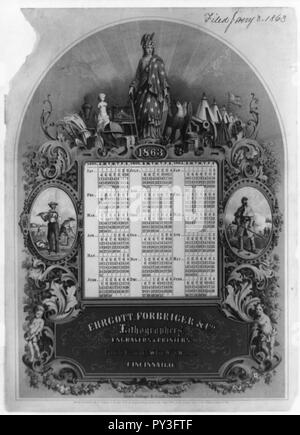 Calendar for 1863 Stock Photo - Alamy