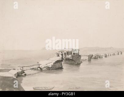 Caligula's Bridge on the Gulf of Pozzuoli by Carlo Labruzzi, pen and ...
