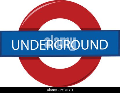 London underground vector sign, Metro tube subway symbol uk logo Stock ...