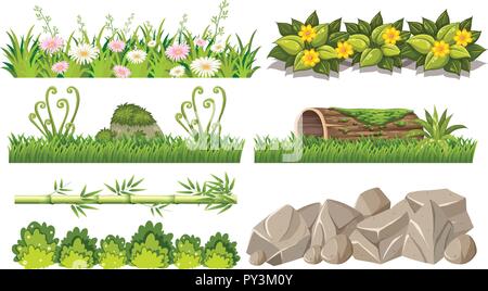 Tropical rainforest scene with various wild animals illustration Stock ...